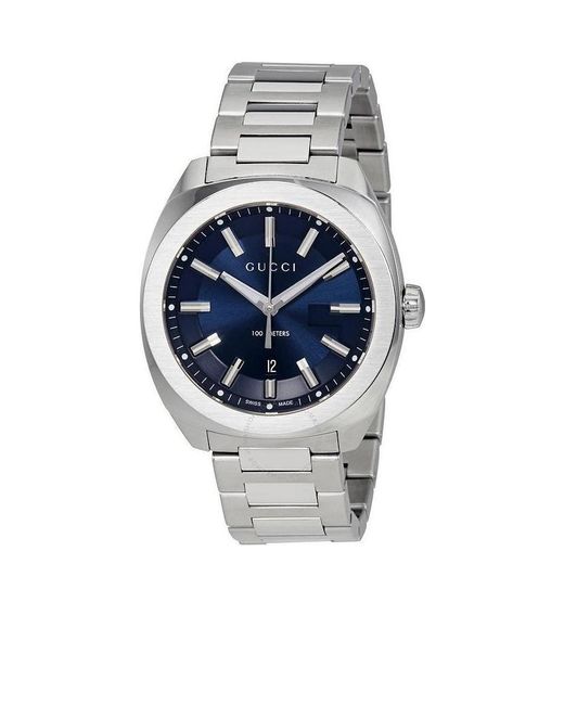 Gucci Round Watch in Blue for Men | Lyst