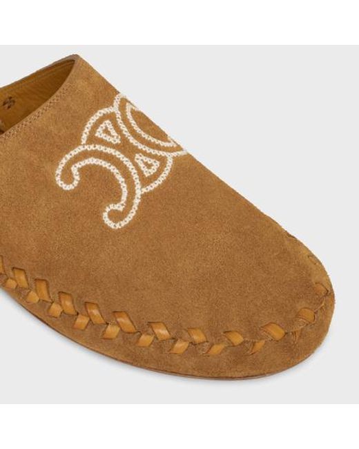 Celine Round Head Slippers in Brown for Men | Lyst