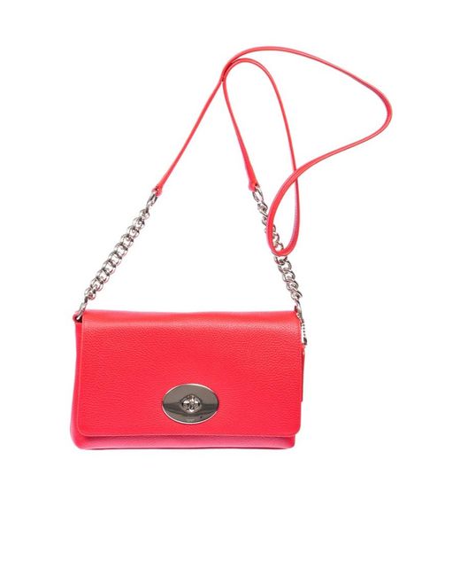 COACH Logo Strap Satchel in Pink | Lyst