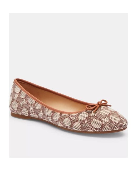 COACH Logo Flats in Brown | Lyst
