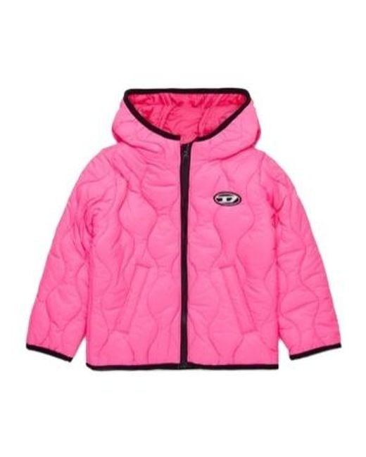 DIESEL Logo-Appliqué Quilted Jacket in Pink | Lyst