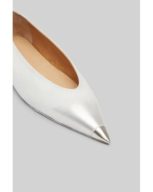 Marsèll Marsèll Ago Pointed Toe Ballet Flats in White | Lyst