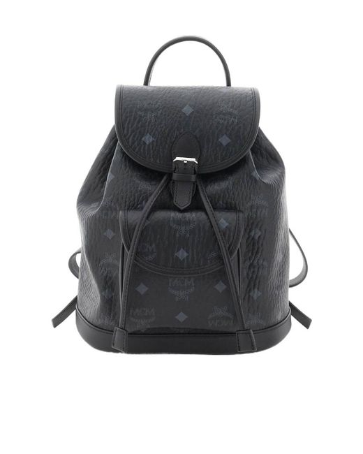 MCM Aren Visetos Logo Backpack in Black | Lyst