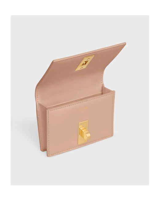 Celine Card Holder With Flap 16 in Natural | Lyst