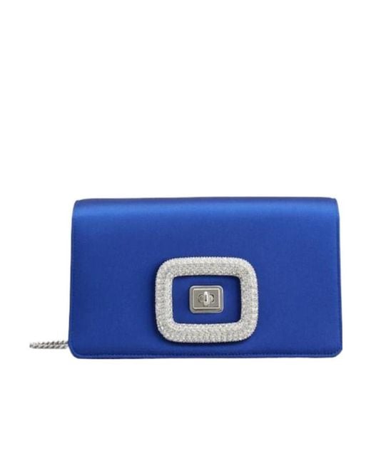 Roger Vivier Logo Mini Shoulder Bag in Blue | Lyst