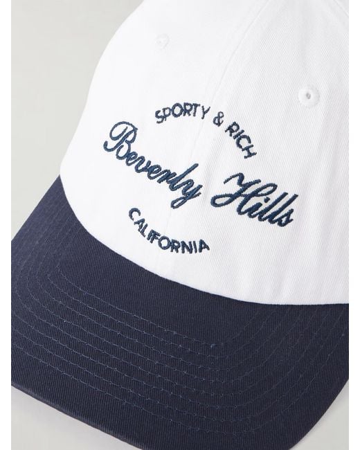 Sporty & Rich Color Block Embroidered Baseball Cap in White | Lyst UK