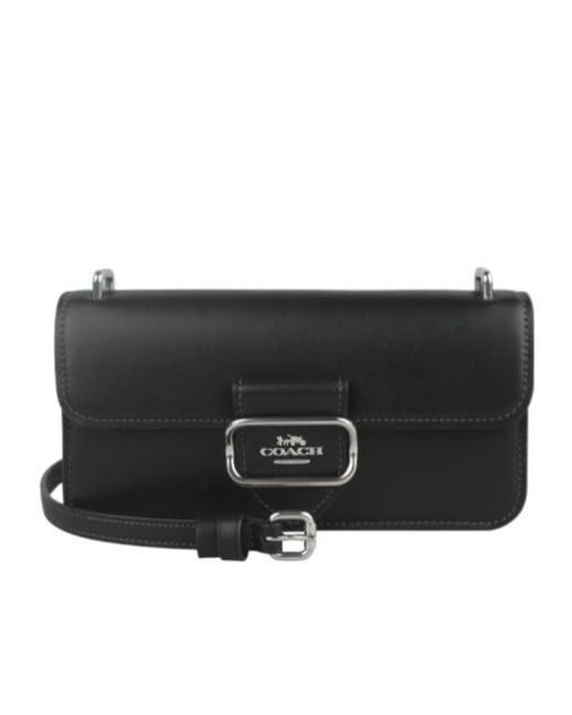 COACH Flip Logo Shoulder Bag in Black | Lyst