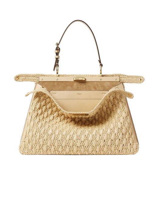 Fendi Peekaboo Soft Large Tote Bag in Natural | Lyst