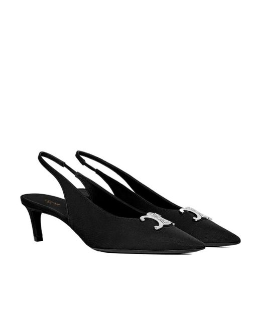 Celine Pointed High Heels in Black | Lyst