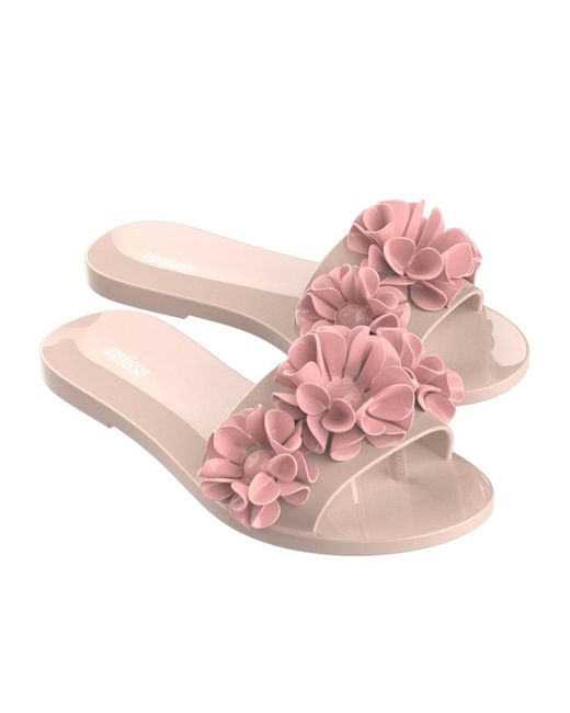 Melissa Open-Toed Flat Slippers in Pink | Lyst