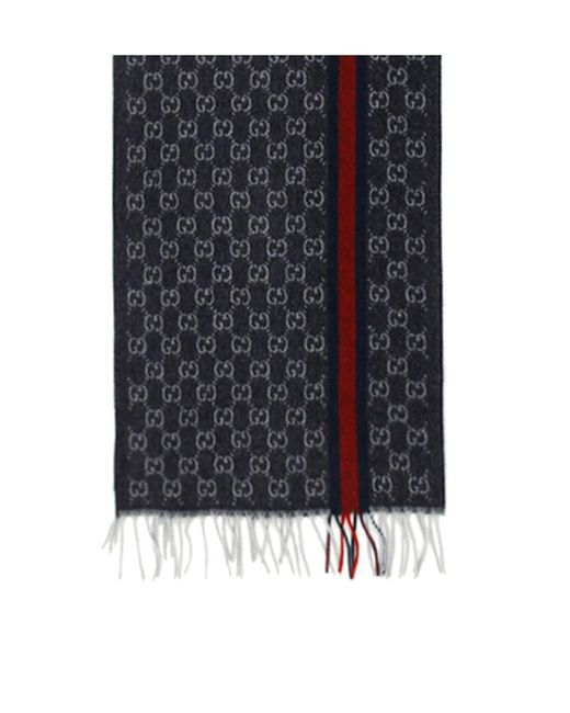 Gucci Logo Detail Scarf in Blue for Men | Lyst