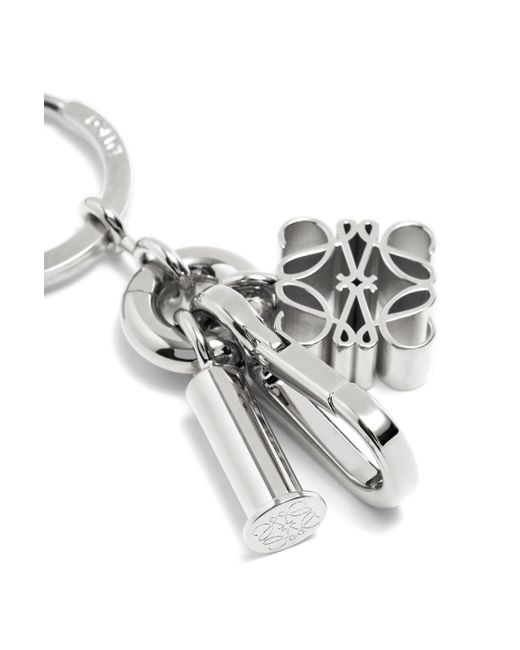 Loewe Logo Key Chain in White for Men | Lyst