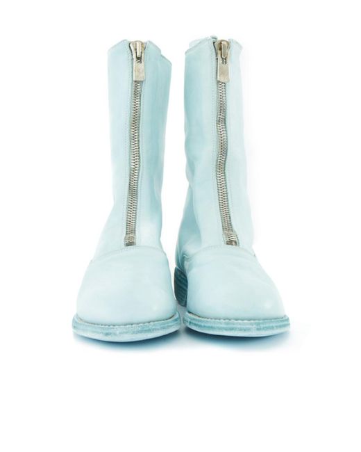 Guidi Front Zipper Design Middle Boot in Blue | Lyst
