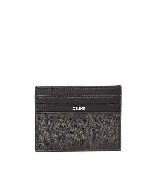 Celine Large Card Holder in Black for Men | Lyst