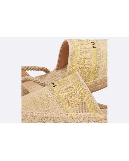 Dior Strapped Straw Shoes in Metallic | Lyst
