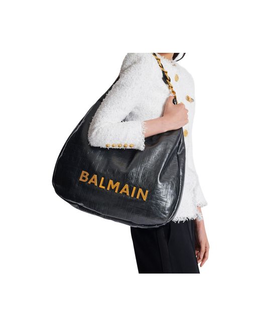 Balmain Large 1945 Soft Fold Wandering Bag in Black | Lyst