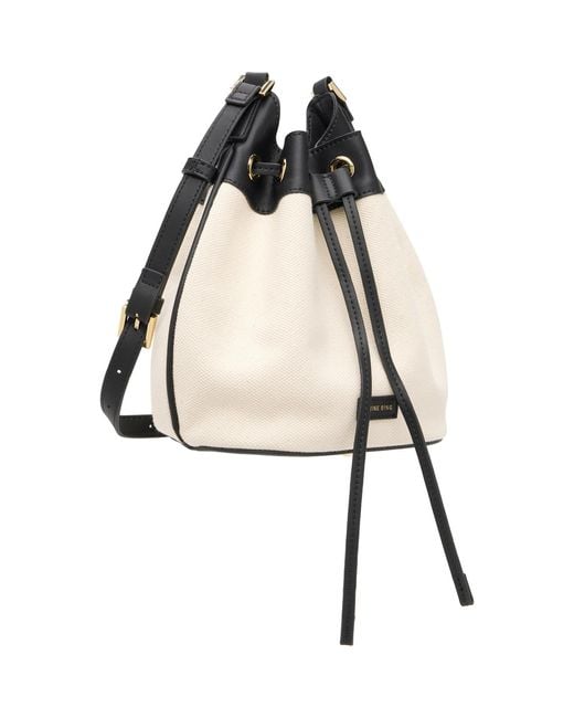 Anine Bing Mini Alana Bucket Bag in Natural | Lyst UK