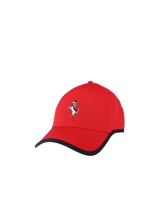 Ferrari Logo-Plaque Detail Baseball Cap in Red for Men | Lyst