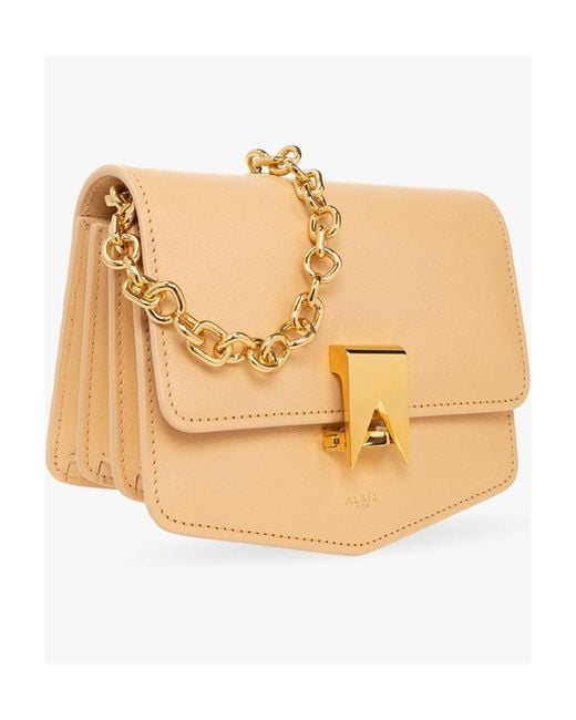 Alaïa Small La Papa Leather Bag in Natural | Lyst