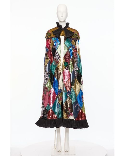 Valentino Sequined Cape in White | Lyst