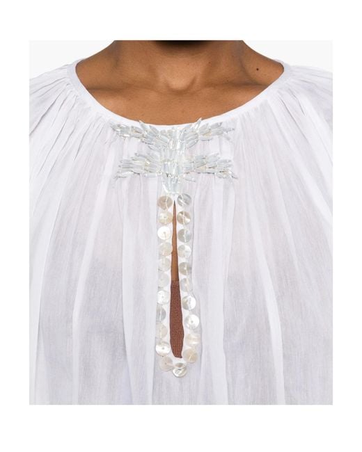 Forte Forte Pearl Decorative Bohemian Shirt in White | Lyst