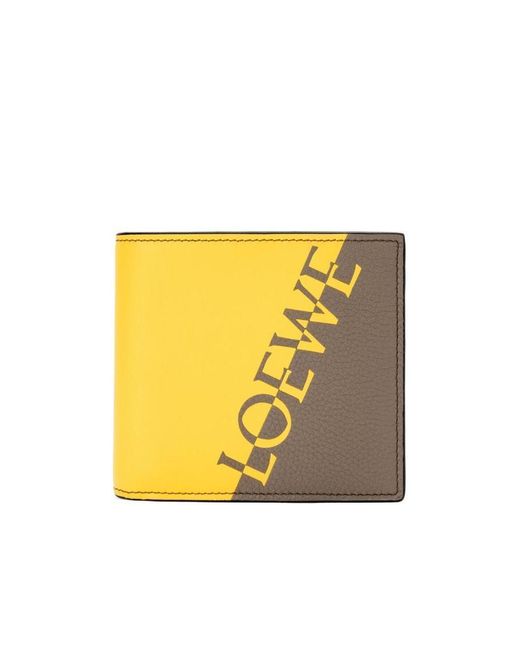Loewe Logo Double-Folded Wallet in Yellow for Men | Lyst