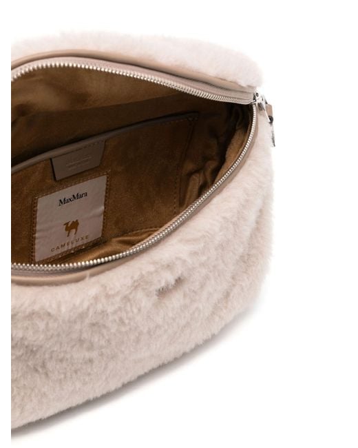 Max Mara Logo Shoulder Bag in Natural | Lyst