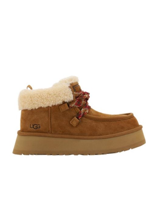 UGG Funkarra Cabin Shearling-Detail Boots in Brown | Lyst