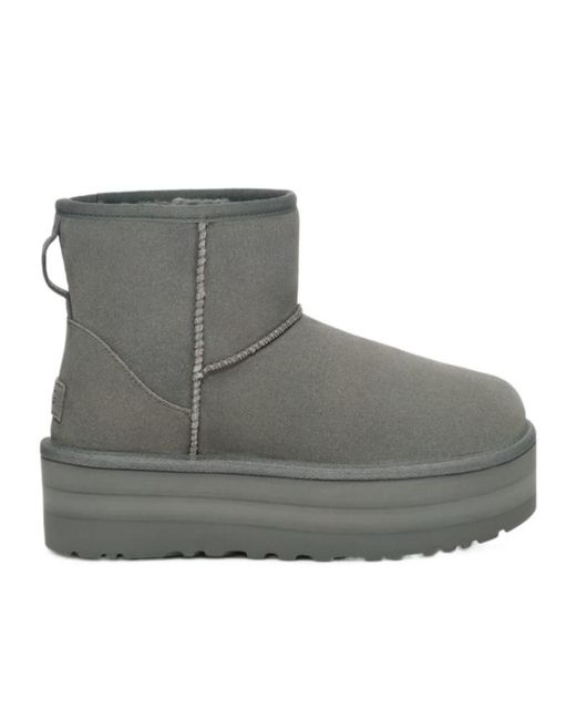 UGG Mini Classic Platform Boots in Gray | Lyst