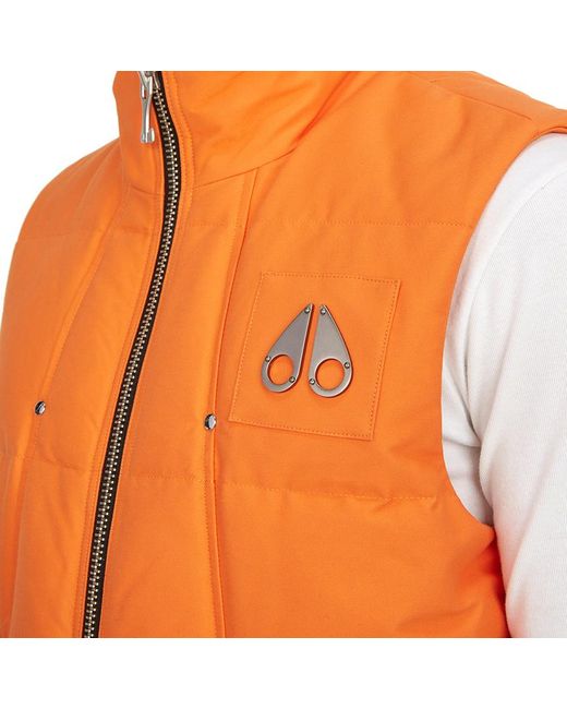 Moose Knuckles Montreal Logo-Plaque Padded Gilet in Orange for Men | Lyst