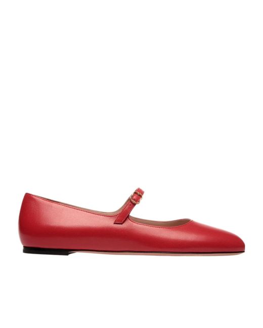Bally Square-Toed Ballet Shoes in Red | Lyst