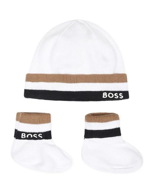 BOSS Curled Hat Set in White | Lyst