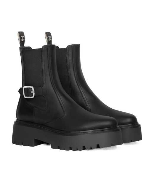 Celine Bulky Logo Short Boots in Black | Lyst