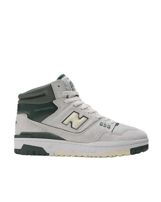 New Balance 650 High-Top Leather Sneakers in Gray for Men | Lyst