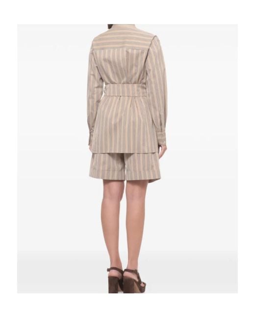 Antonelli Abbie Belted Striped Shirt in Pink | Lyst UK