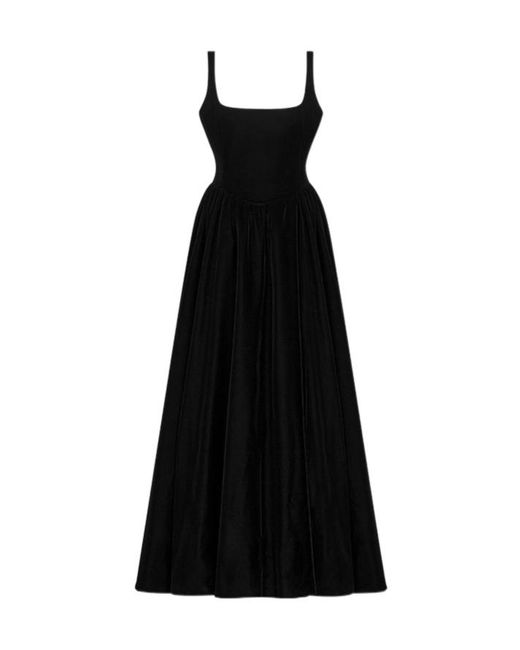 Dior Flared Long Dress in Black | Lyst