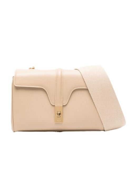 Celine Teen Soft 16 Flip Shoulder Bag in Natural | Lyst