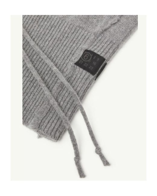 MM6 by Maison Margiela Knit Hood in Gray | Lyst