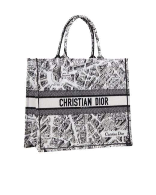 Dior Book Tote Logo Handbag in Metallic | Lyst