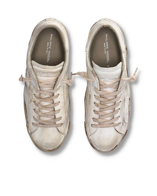 Philippe Model Prsx Lace-Up Casual Shoes in Natural for Men | Lyst