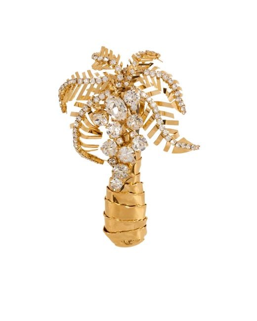 Balmain Palm Tree Brooch in White | Lyst