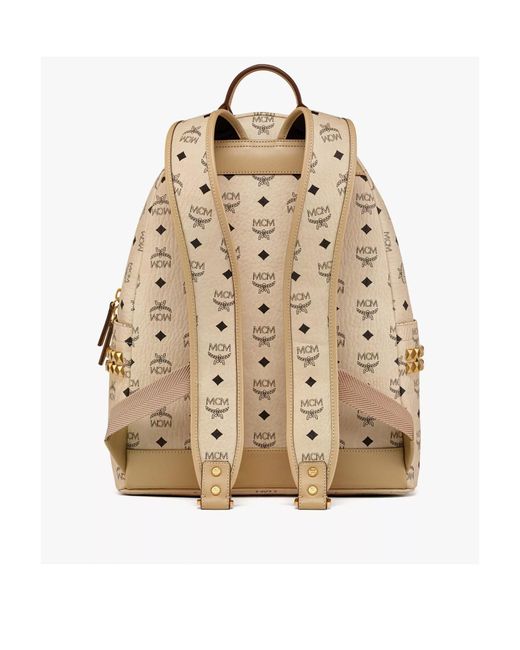 MCM Stark Side-Trimmed Visetos Backpack in Natural for Men | Lyst