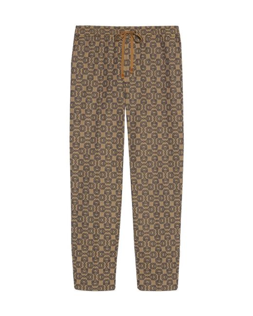 Gucci Horsebit Jacquard-Logo Track Pants in Brown for Men | Lyst