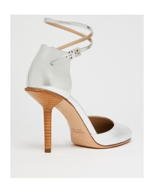 Max Mara Round Head Mary Jane High Heels in White | Lyst