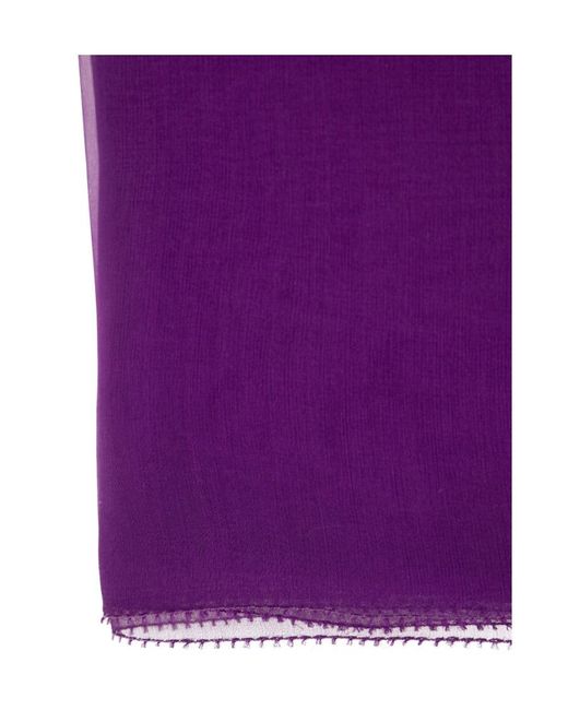 Max Mara Logo Tag Scarf in Purple | Lyst