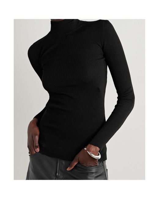 Wardrobe NYC Rib Turtleneck Sweater in Black | Lyst