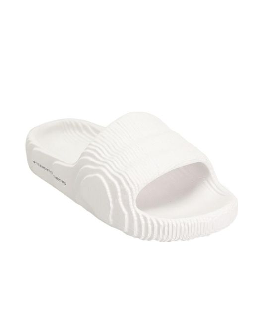 adidas Originals Textured Rubber Slides in White | Lyst