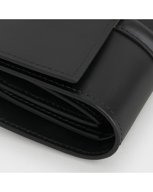 Celine Shiny Calfskin Wallet in Black | Lyst