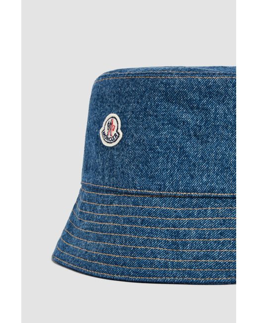 Moncler Logo Sticker Fisherman Hat in Blue | Lyst
