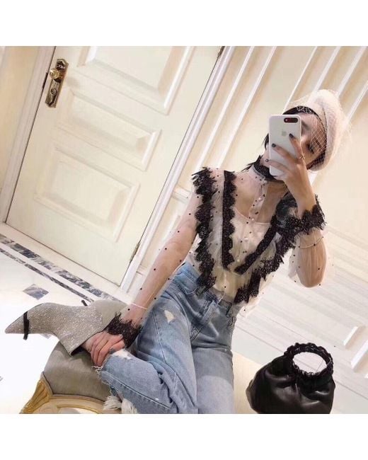 Marco De Vincenzo Bow Pointed Diamond Heels in White | Lyst